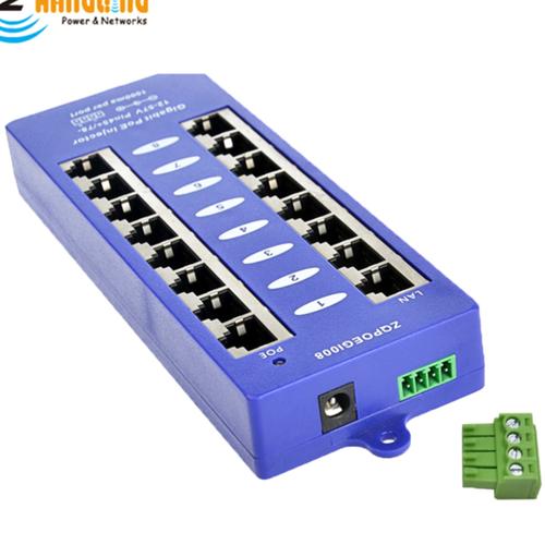 Jual Panel PoE 8 Port Injektor Gigabit PoE, Power Over Pasif 24V ...