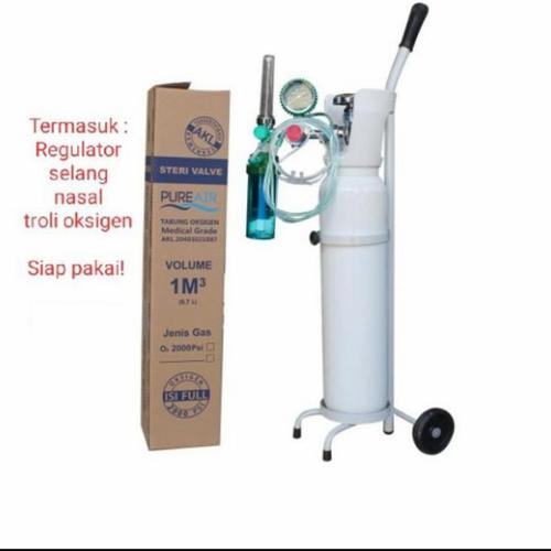 Jual tabung oksigen sudah isi lengkap trolly regulator selang packing ikan - Kota Tangerang ...