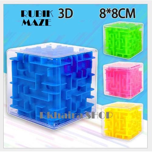 Jual 8X8cm Rubik Cube Maze Puzzle 360 Rolling Ball Maze Mainan Anak ...