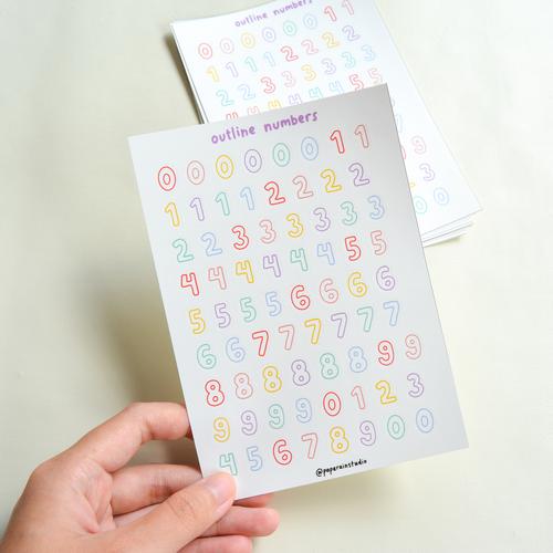 Jual outline alphabet + numbers sticker sheets - numbers - Kab. Sleman ...
