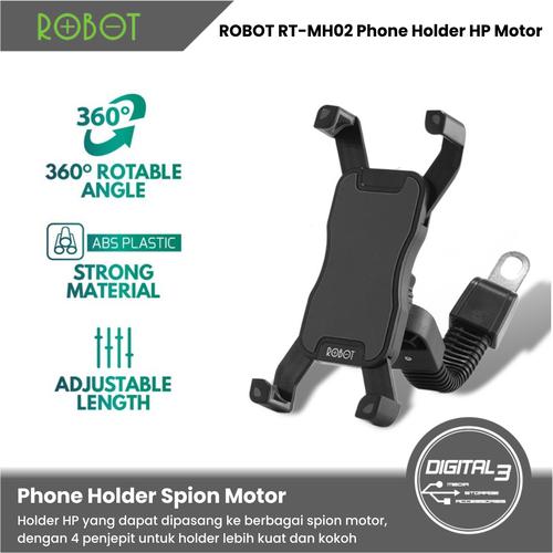 Jual ROBOT RT-MH02 Phone Motorcycle Holder Mount HP Spion Motor Anti ...