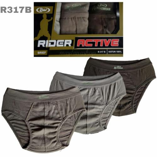 Jual RIDER Cd Pria Brief R317B Spandex Active Wear Sekotak Isi 3Pcs ...