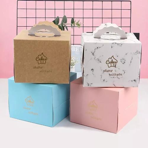 Jual Kotak Kue/Box Cake Tart/Kue Tart Dengan Gagang - Marble, KK32 - S ...