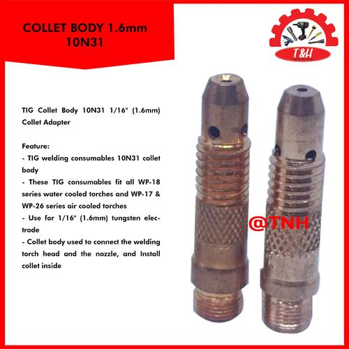 Jual Collet Body 1/16" 10N31 1.6mm For Tig Torch WP-17 & WP-18 & WP-26 - Jakarta Barat - Tools ...
