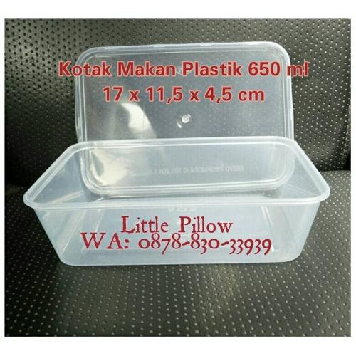 Jual (KOTAK 650ML)Box Plastik Bening 650ml/Kotak Makan Plastik/Thinwall ...