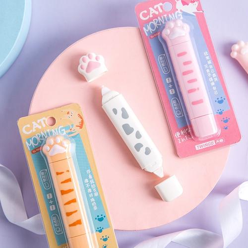 Jual Twingo 2in1 Glue Correction Tape Cat Paw Cute / Lem Tipex Kertas ...
