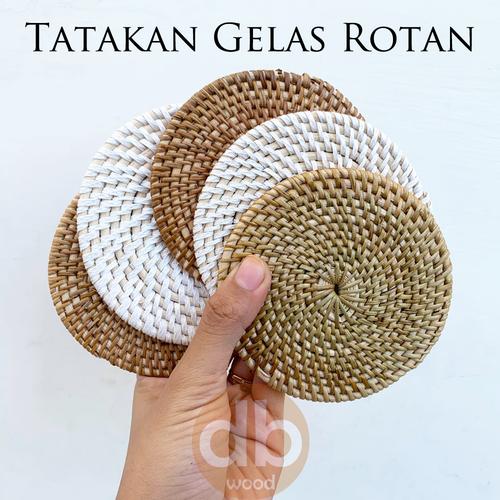 Jual Coaster Rotan | Tatakan Gelas Rotan 9cm - Natural 9cm x1 - Kota ...