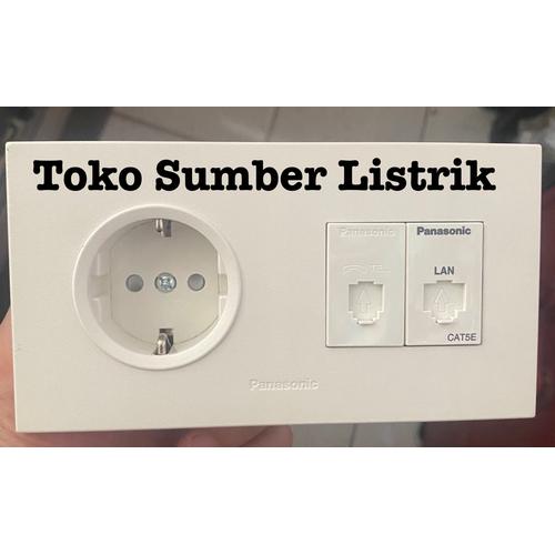 Jual Stop kontak panasonic gandeng outlet data cat5e telepon out let ...