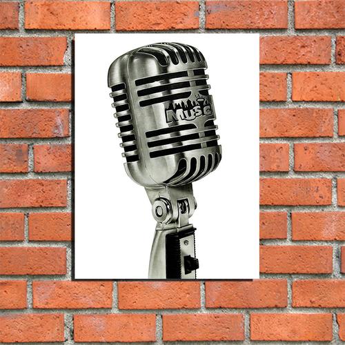 Jual Poster MICROPHONE Hiasan Dinding Pajangan Poster Kayu Walldekor ...