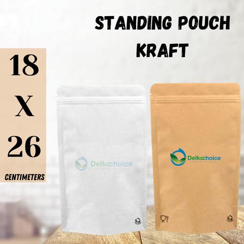 Jual STANDING POUCH ZIPLOCK KEMASAN MAKANAN FULL KRAFT PREMIUM 18X26 ...