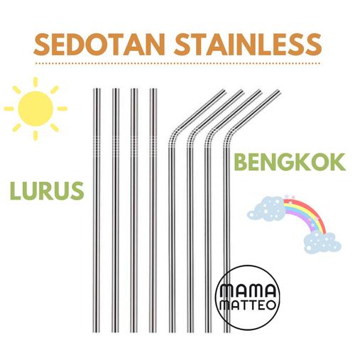 Jual SEDOTAN STAINLESS / Straw Lurus Bengkok / besi silver abu grey ...