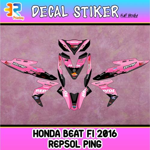 Jual Stiker Decal Striping Motor Honda Beat FI 2016 Repsol Pink Full ...