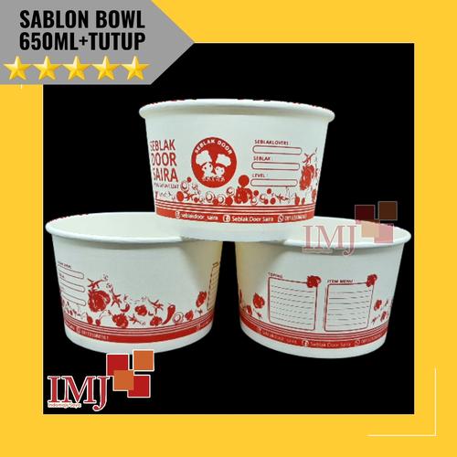 Jual SABLON PAPER BOWL 650ML CUSTOM DESAIN PAPER BOWL 650 ML CUSTOM ...