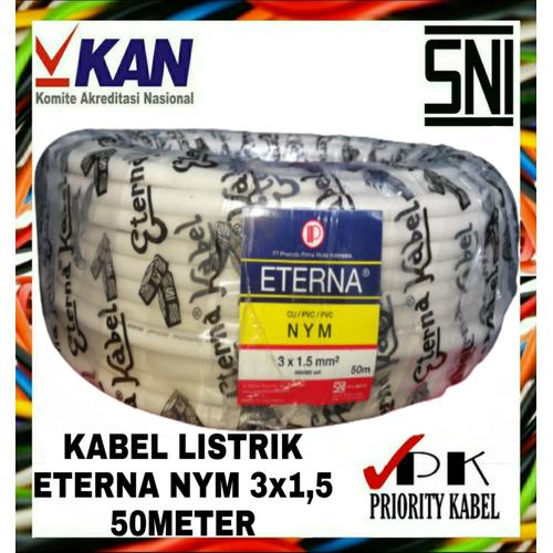 Jual Kabel Listrik Kawat ETERNA NYM 3x1,5 3x1.5 50 meter (50m) - KARYA SNI LMK - Jakarta Barat ...