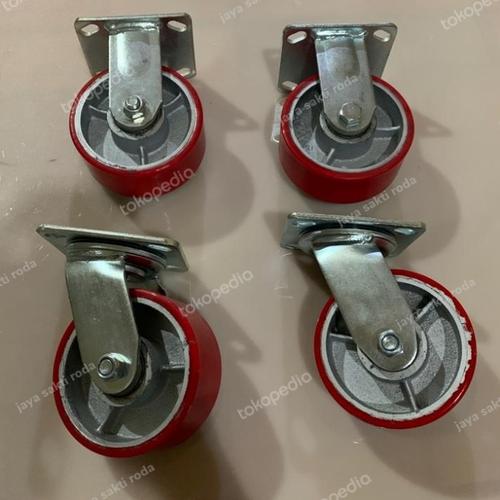 Jual Roda Pu Merah Heavy Duty 5 inch ( 2muter 2mati) - Jakarta Barat ...