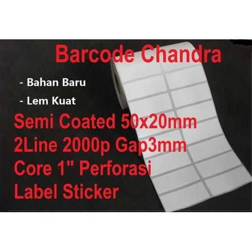 Jual Semi Coated 50x20mm 2Line 2000p Gap3mm Core 1" Perforasi Label ...