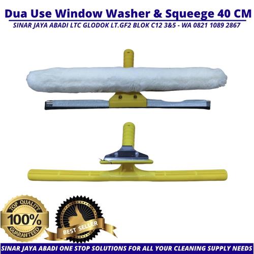 Jual Dual-use Window Washer & Squeegee 40 cm Kain & Squeeze Pembersih ...