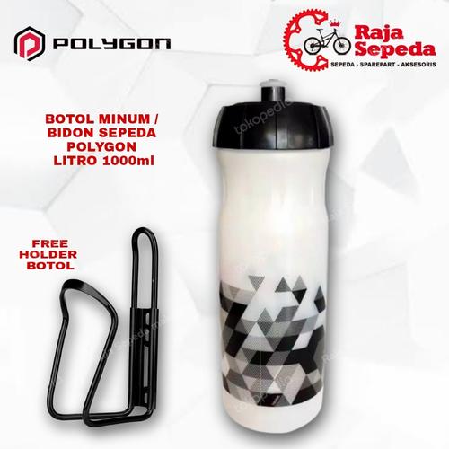 Jual BOTOL MINUM BIDON SEPEDA POLYGON LITRO 1000 ML FREE HOLDER BOTOL ...