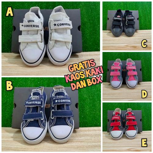 Jual sepatu anak converse kids perekat laki-laki dan perempuan - E, 24. ...