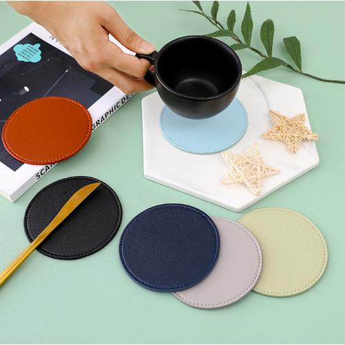 Jual Modern Simple Coasters Tatakan Gelas PU Leather heat-resistant ...