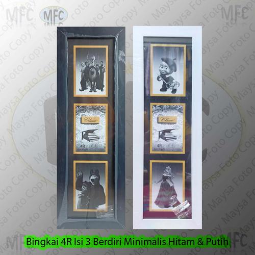 Jual Bingkai foto 4r isi 3 (15x54 cm) berdiri minimalis Hitam dan Putih ...