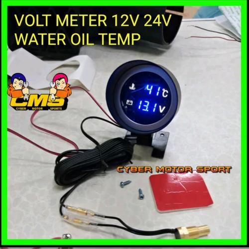 Jual Indikator volt meter water temp 12v 24v universal. gauge voltase ...