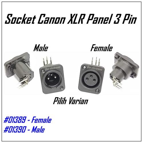 Jual Socket Panel Canon XLR 3 Pin Body Soket Plug Pilih Female, Male ...