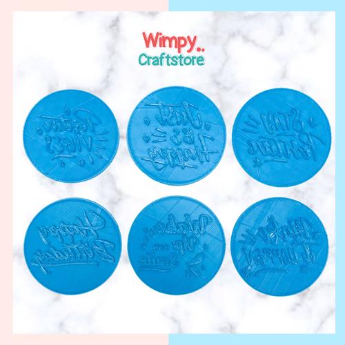 Jual Cetakan Cookie Embosser Stamp Kue Fondant Clay Coklat Happy ...