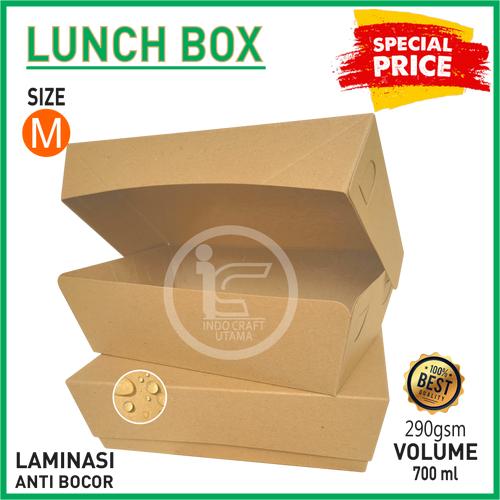 Jual Kotak Makan Kertas Paper Lunch Box Makanan Kraft Grosir Size M ...