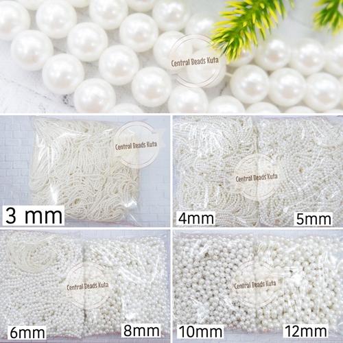 Jual (per pon) mutiara plastik putih / pearl bulat - 12mm - Kab. Badung ...