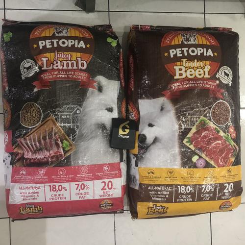 Jual Dog Food Petopia Tender Beef 20kg 20 kg sapi dogfood Kering Pelet ...
