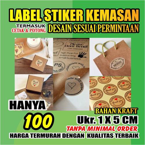 Jual Label Kemasan Botol Plastik Dus Stiker Nama Logo Foto 1x5 CM ...