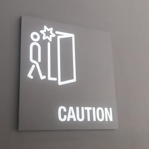 Jual sign caution door pintu emergency stair 20x20 - Kota Surabaya ...
