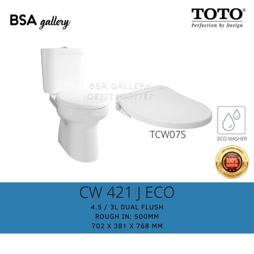 Jual KLOSET DUDUK TOTO CW421J DUOBLOK ECOWASHER / KLOSET TOTO CW 421 J ...