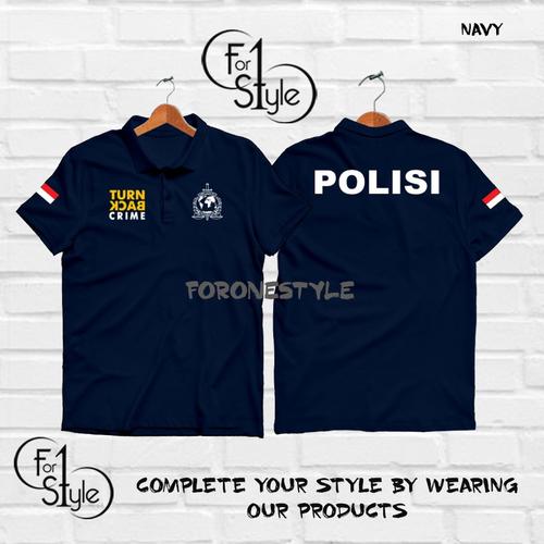 Jual Polo shirt Kaos Kerah POLISI INTERPOL TURN BACK CRIME Polo ProfesI ...