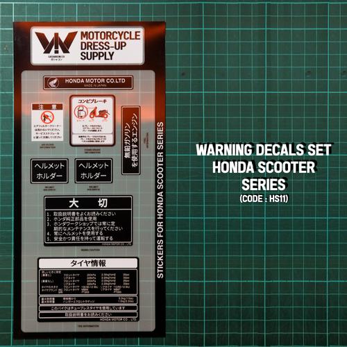 Jual Sticker detail/warning stickers/warning decals Honda Scooters ...
