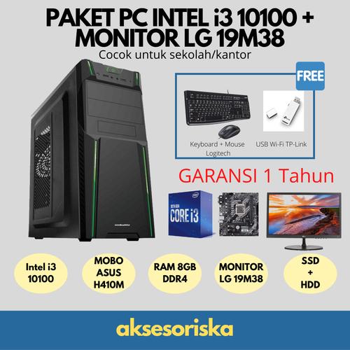 Jual PAKET CPU/PC RAKITAN INTEL CORE I3 10100 GEN 10 + MONITOR - Kota ...
