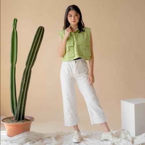 Jual Dalmi Rara Baby Canvas Crop Top - Hijau, Free size - Jakarta Barat ...