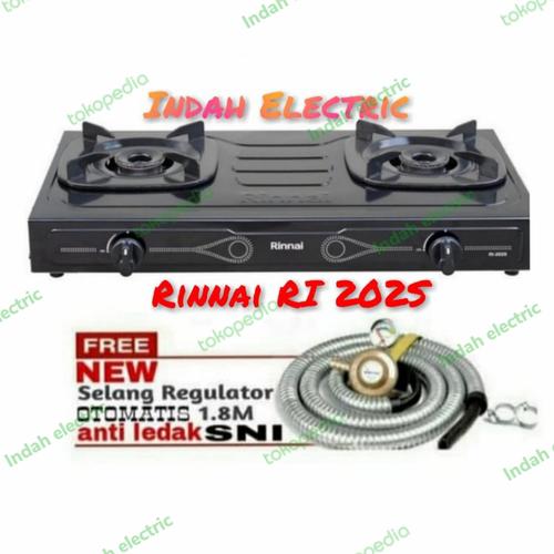Jual Kompor Gas Rinnai RI-202S Plus Selang Gas Regulator Meter Anti ...