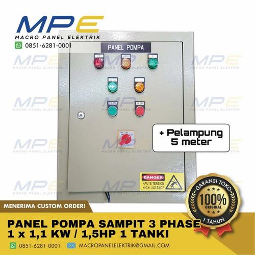 Jual Panel Pompa Sampit 3 Phase 1 x 1,1 kW / 1,5 HP 1 tanki + Pelampung ...