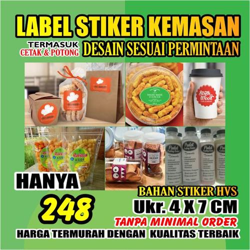 Jual Label Kemasan Botol Plastik Dus Stiker Nama Logo Foto 4x7 CM HVS ...