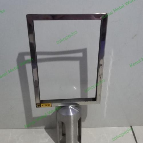 Jual Sign frame A5 Potrait Signage poster papan tiang antrian Stainless ...