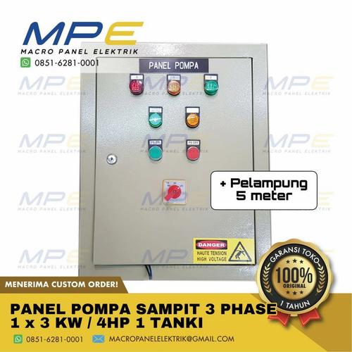 Jual Panel Pompa Sampit 3 Phase 1 x 3 kW / 4 HP 1 tanki + Pelampung 5 m ...