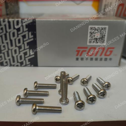 Jual SS 304 / Baut JP M4x20 / Machine Screw Stainless M4 Kepala Obeng Bulat - Kota Tangerang ...