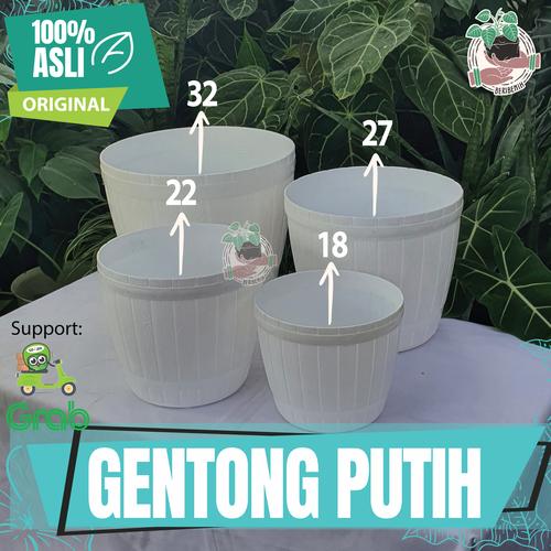 Jual Pot Putih Motif Gentong Pot Plastik Tanaman Hias Bunga Besar Kecil ...