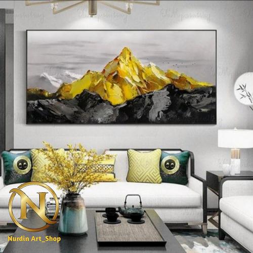 Jual lukisan modern mountain gold 150*80 cm - Kab. Bandung - Nurdin Art ...