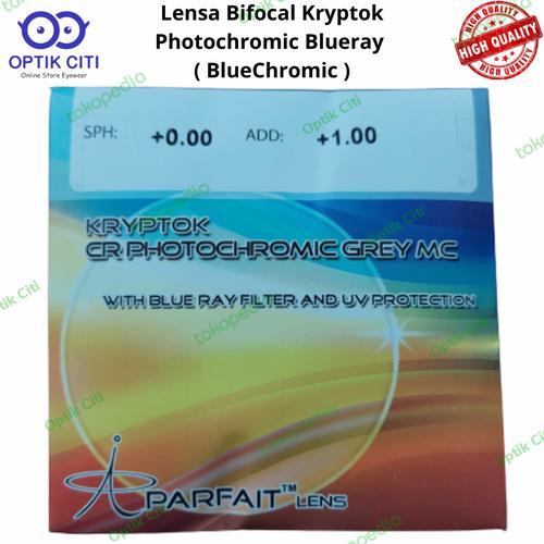 Jual Lensa Kacamata Bifocal Kryptok Photochromic Blueray BlueChromic 1. ...