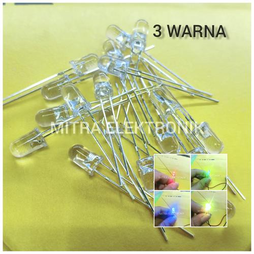 Jual Lampu LED 5mm RGB/ LAMPU LED 3warna/ LED Topi 2kaki ukuran 5 mili ...