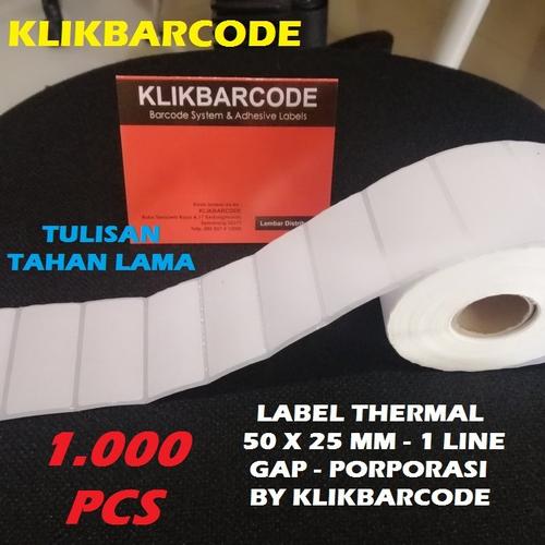 Jual Thermal Stiker Kertas Label Barcode ukuran 50x25mm - 50 x 25 mm ...