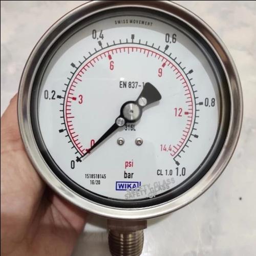 Jual PRESSURE GAUGE WIKA all Stainless 1bar ukuran 4" (inch) Drat 1/2" - Jakarta Barat ...